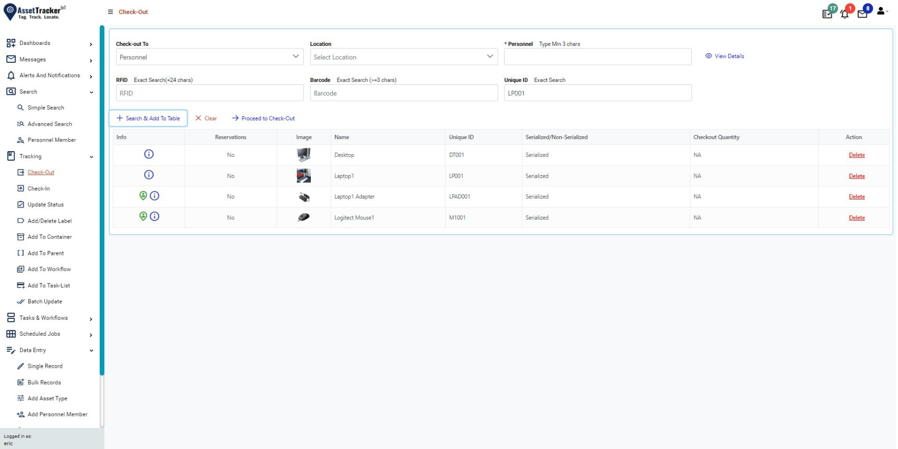 Tracking System Software for Asset, Equipment, and Files.